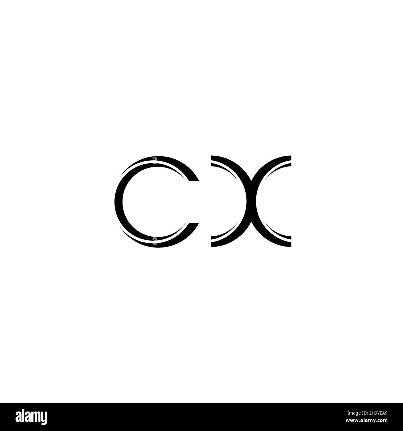CX Logo monogram with slice rounded modern design template isolated on ...
