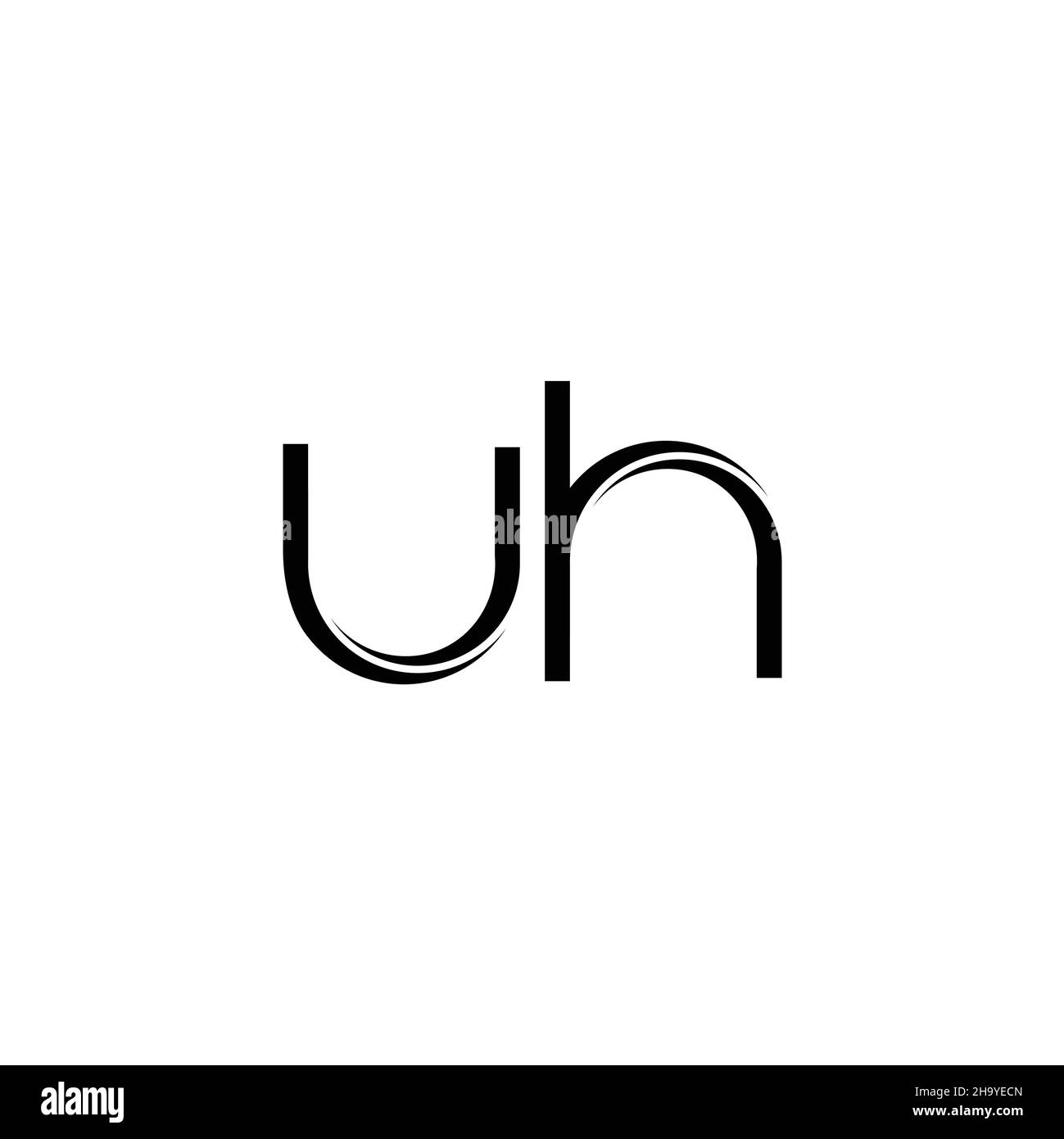 UH Logo monogram with slice rounded modern design template isolated on ...