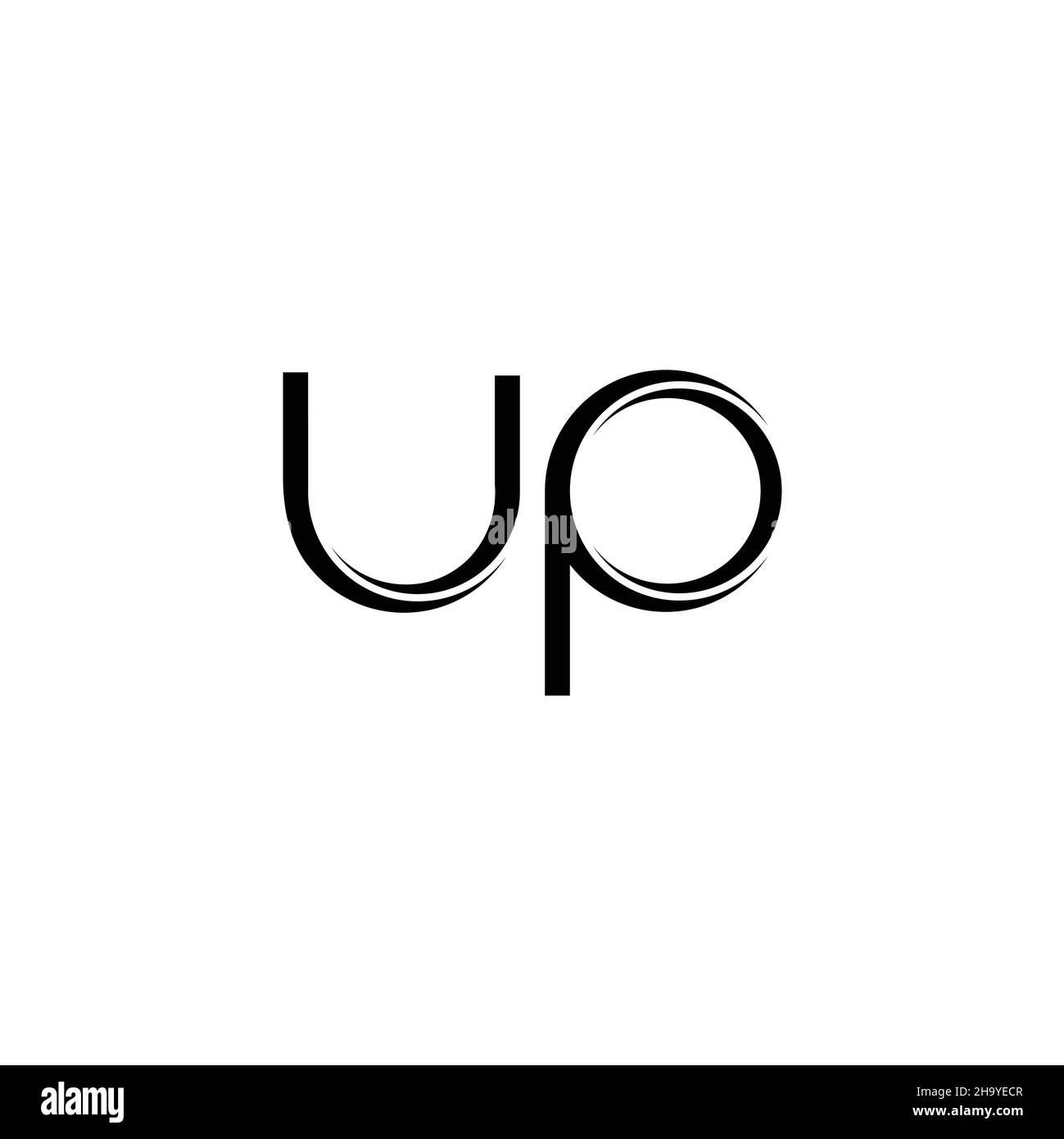 UP Logo monogram with slice rounded modern design template isolated on ...