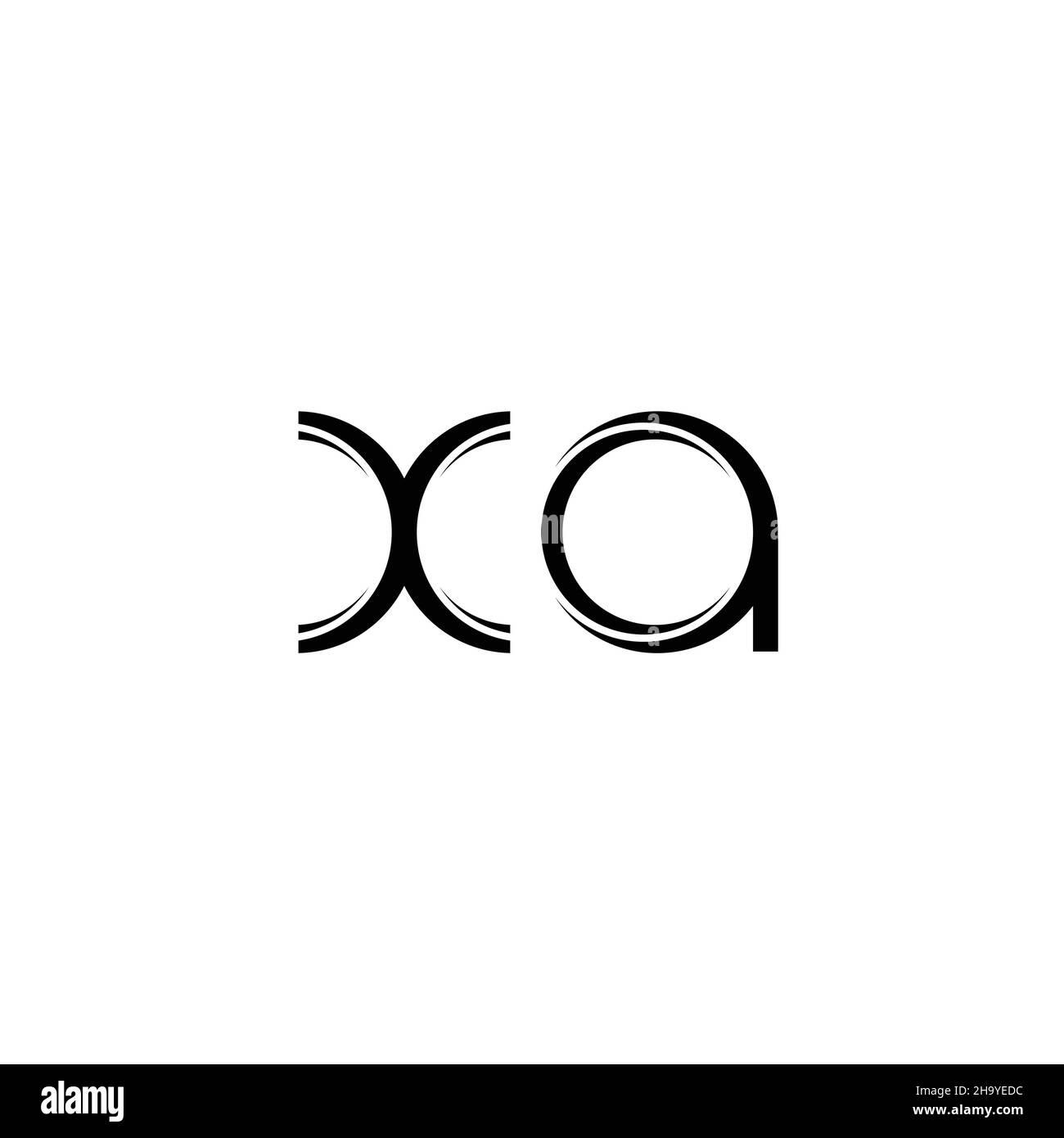 XA Logo monogram with slice rounded modern design template isolated on ...