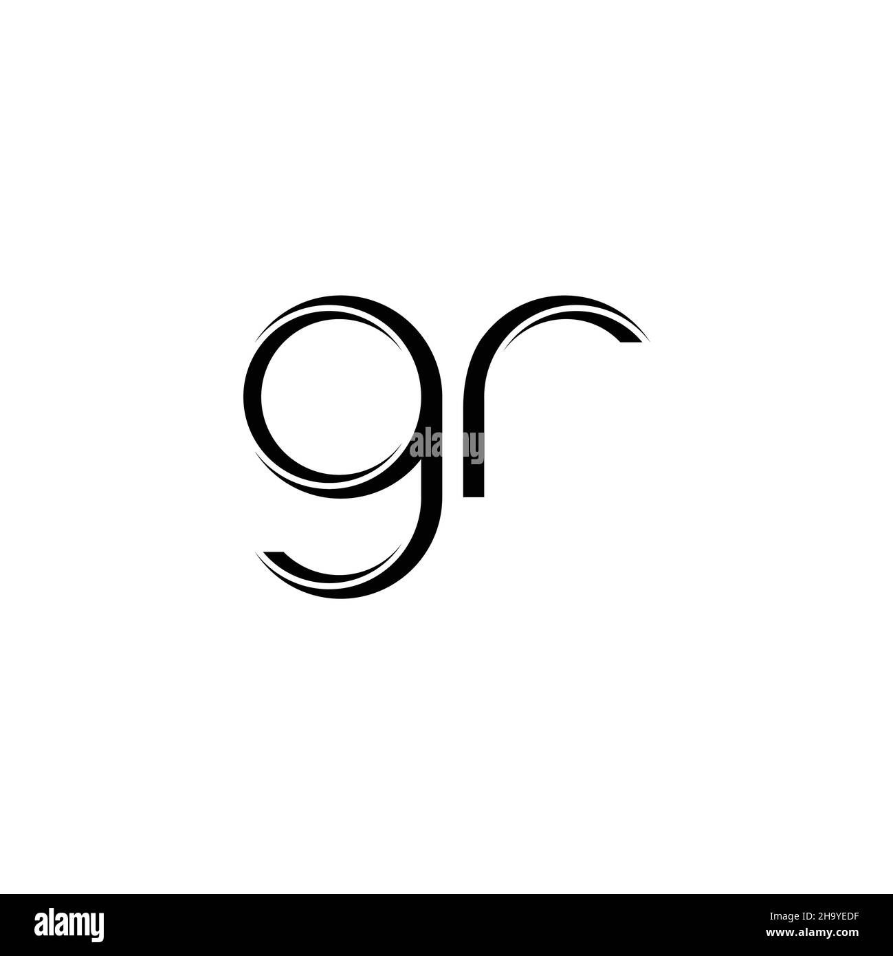 GR Logo monogram with slice rounded modern design template isolated on ...