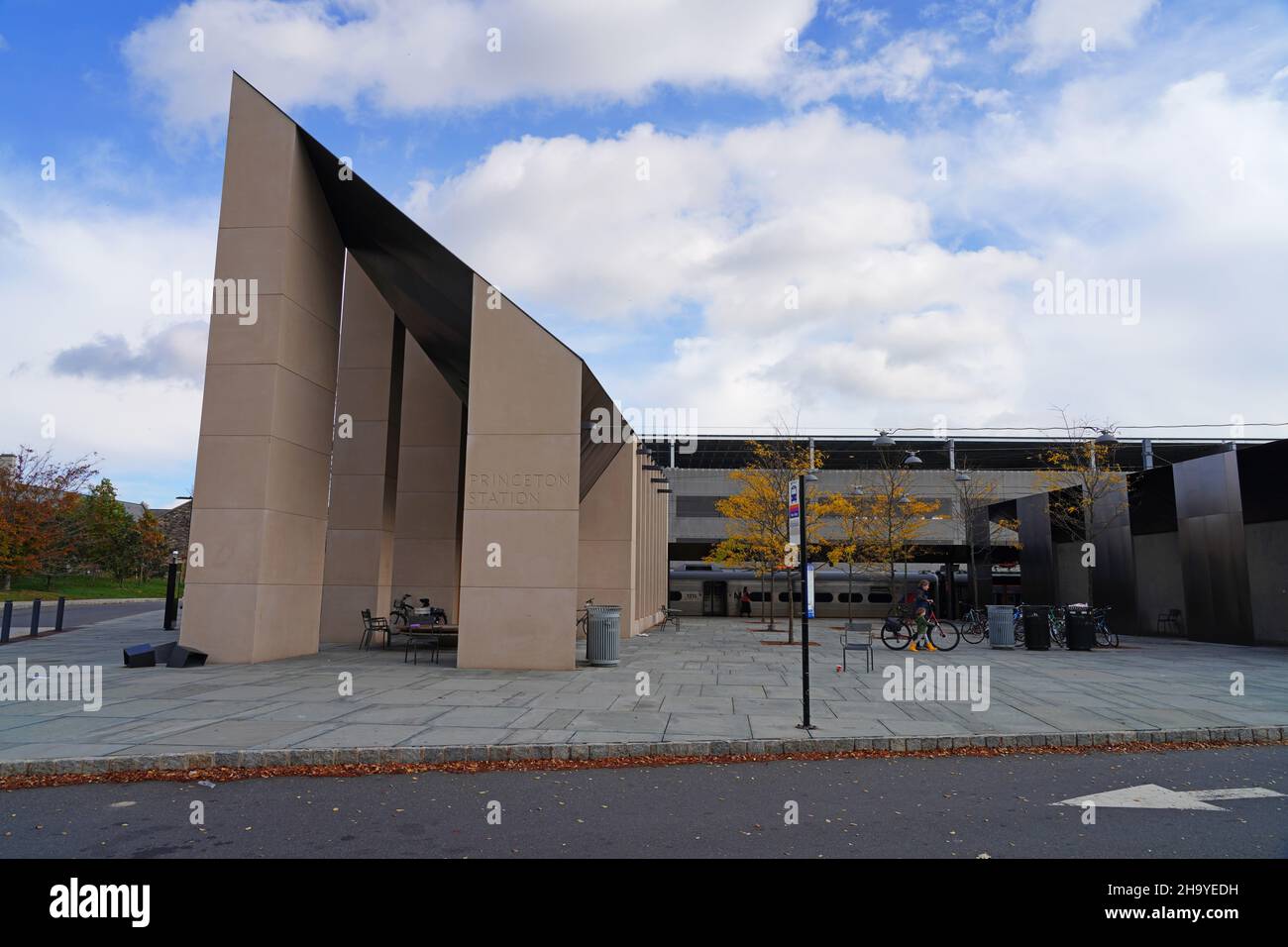 PRINCETON, NJ -31 OCT 2021- The Princeton train station on the campus ...