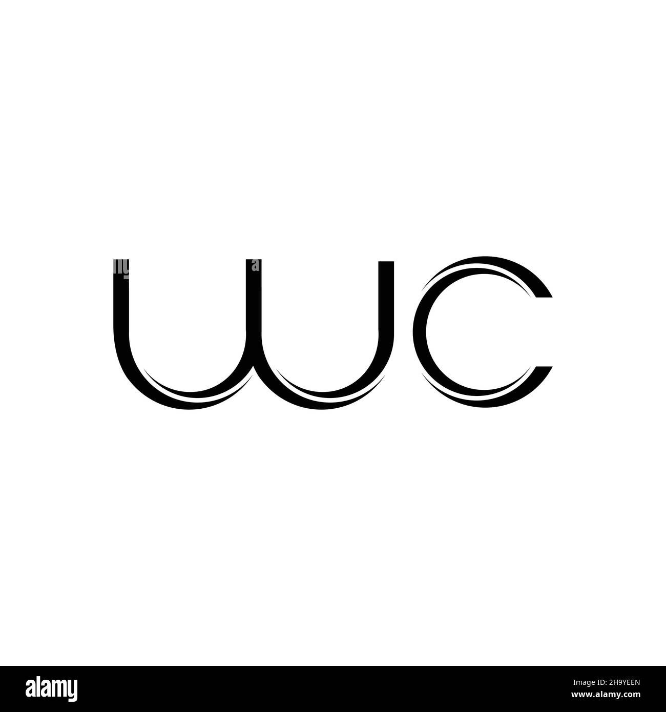 WC Logo monogram with slice rounded modern design template isolated on ...