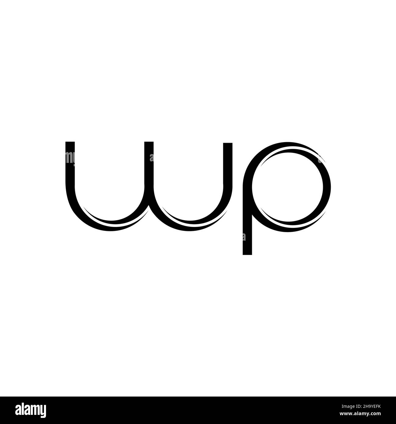WP Logo monogram with slice rounded modern design template isolated on ...