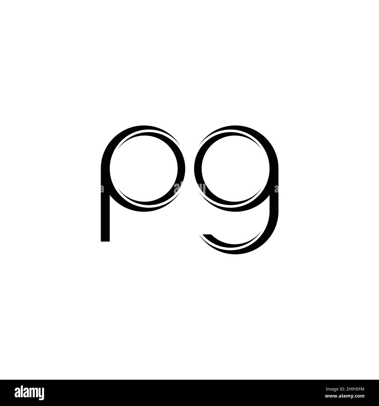 PG Logo monogram with slice rounded modern design template isolated on ...