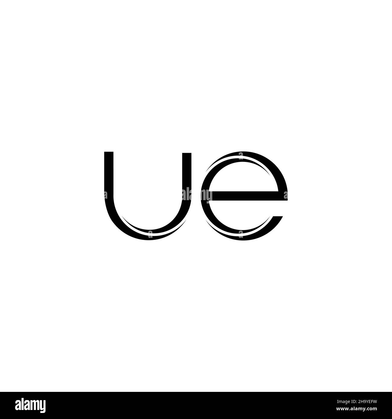 UE Logo monogram with slice rounded modern design template isolated on ...