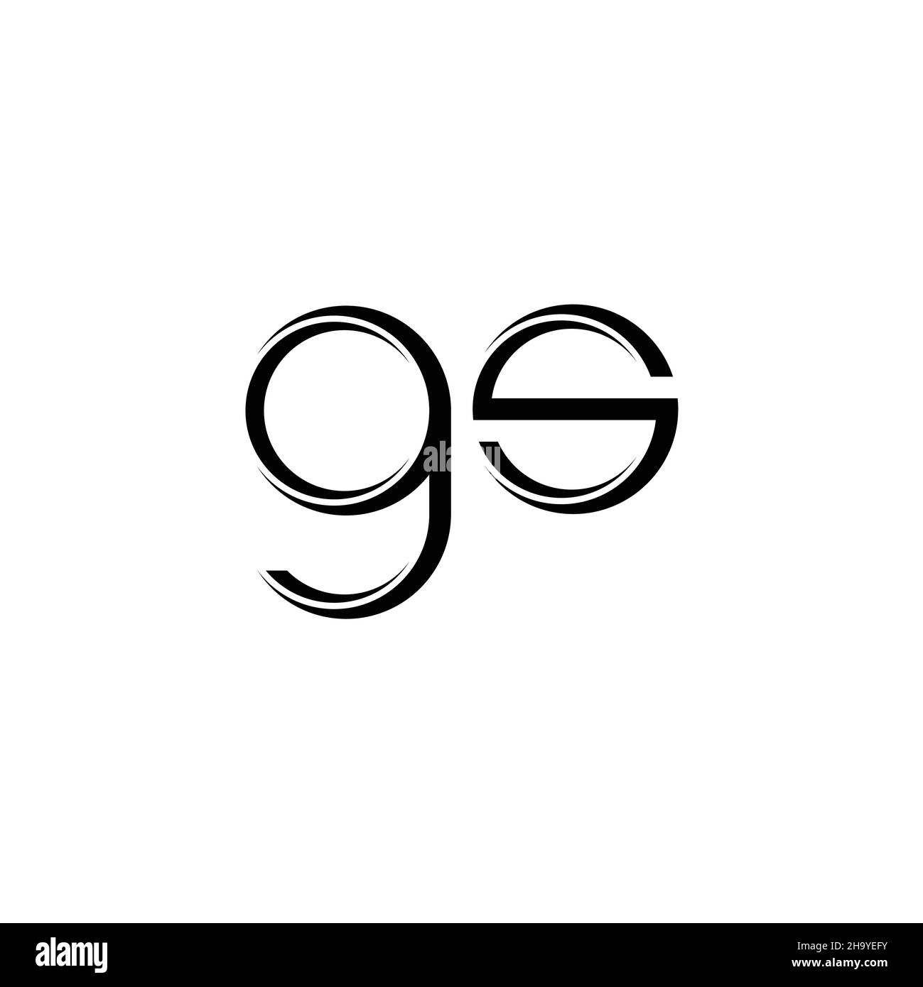 GS Logo monogram with slice rounded modern design template isolated on ...