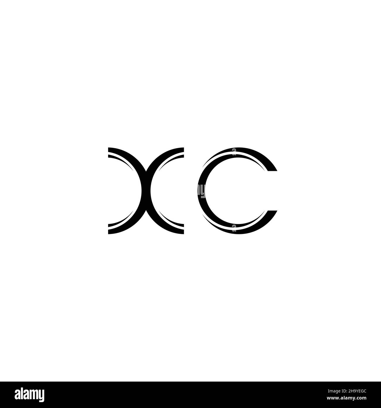 XC Logo monogram with slice rounded modern design template isolated on ...