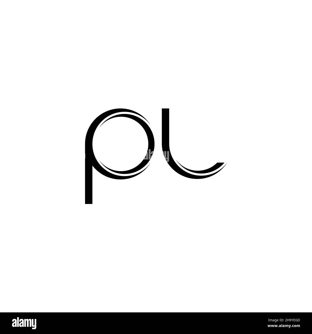 PL Logo monogram with slice rounded modern design template isolated on ...