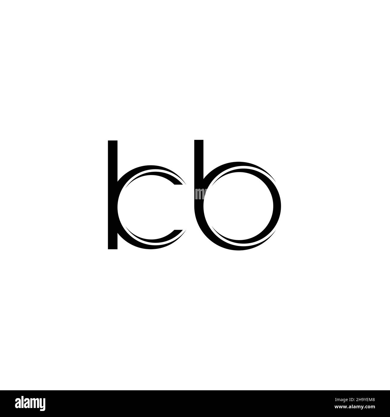 KB Logo monogram with slice rounded modern design template isolated on ...