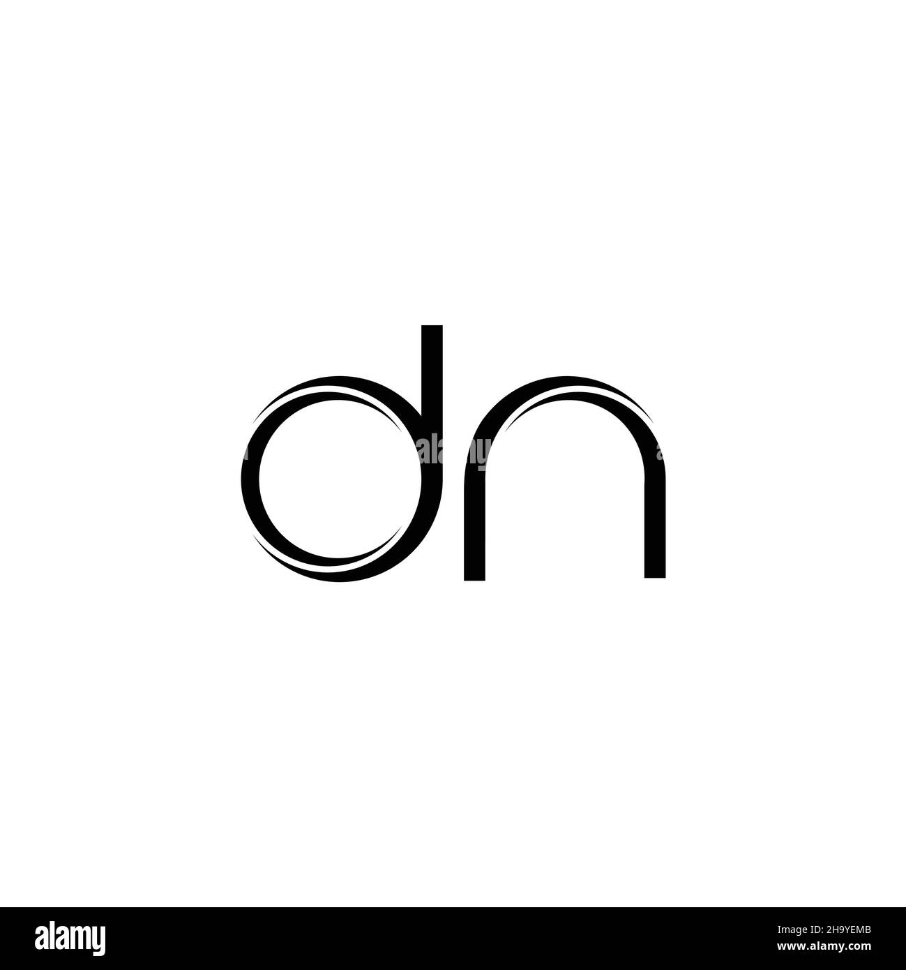 DN Logo monogram with slice rounded modern design template isolated on ...