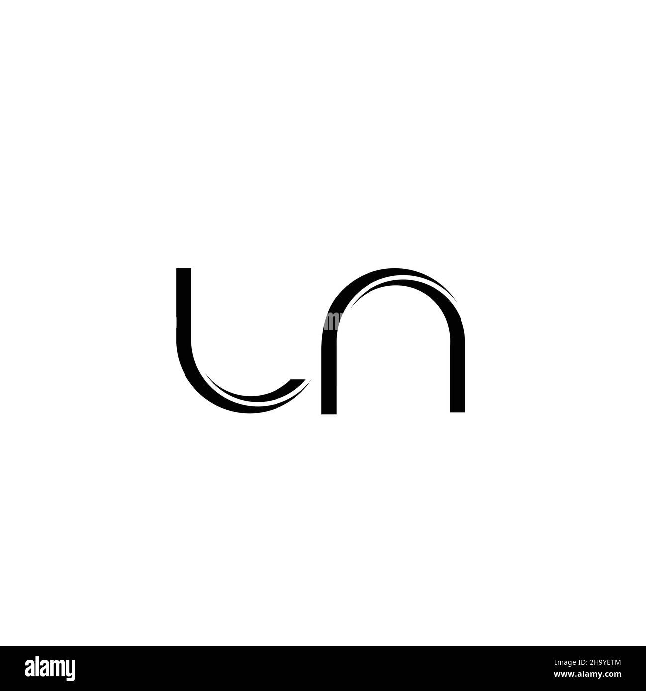 LN Logo monogram with slice rounded modern design template isolated on ...