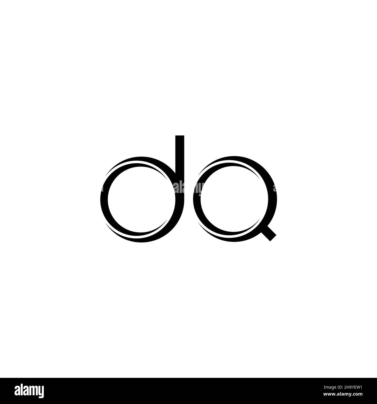 DQ Logo monogram with slice rounded modern design template isolated on ...