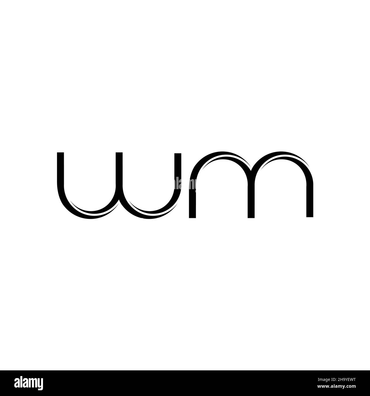 WM Logo monogram with slice rounded modern design template isolated on ...