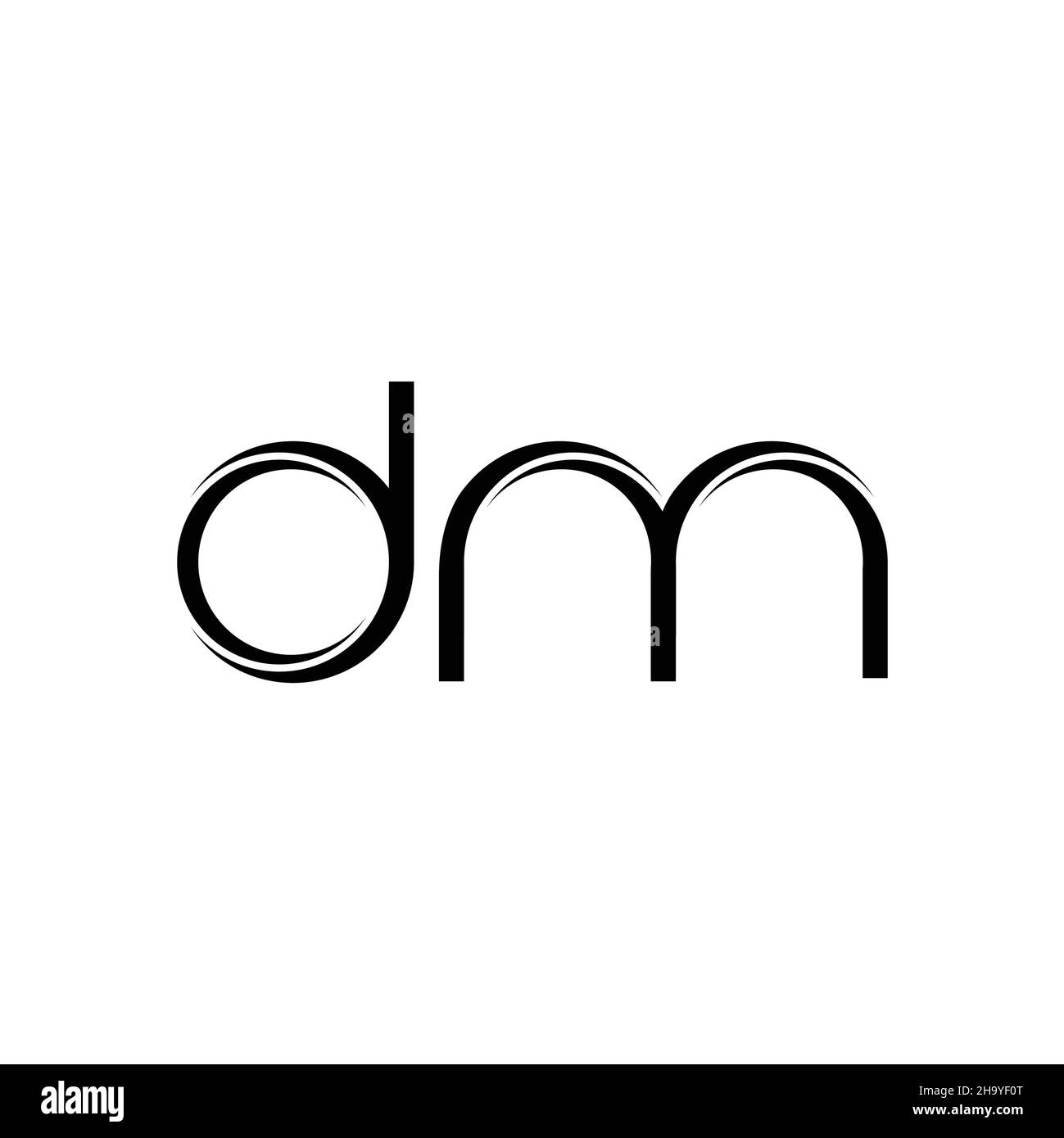 DM Logo monogram with slice rounded modern design template isolated on ...