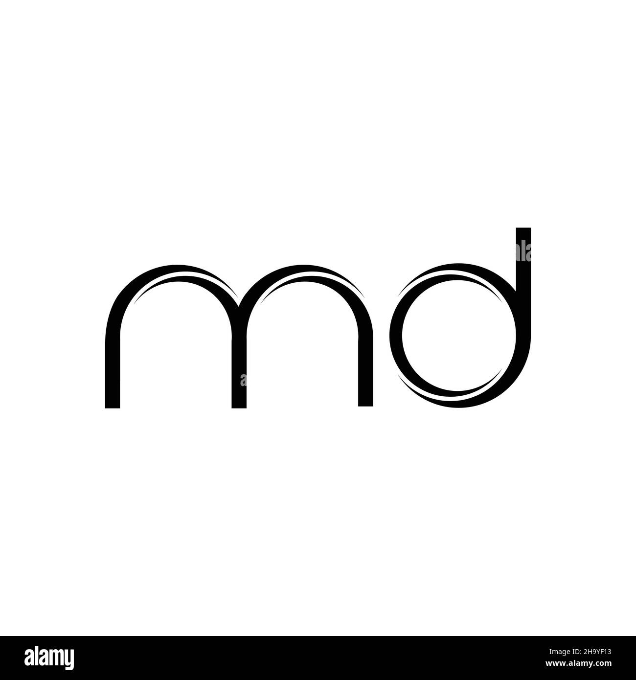 MD Logo monogram with slice rounded modern design template isolated on ...