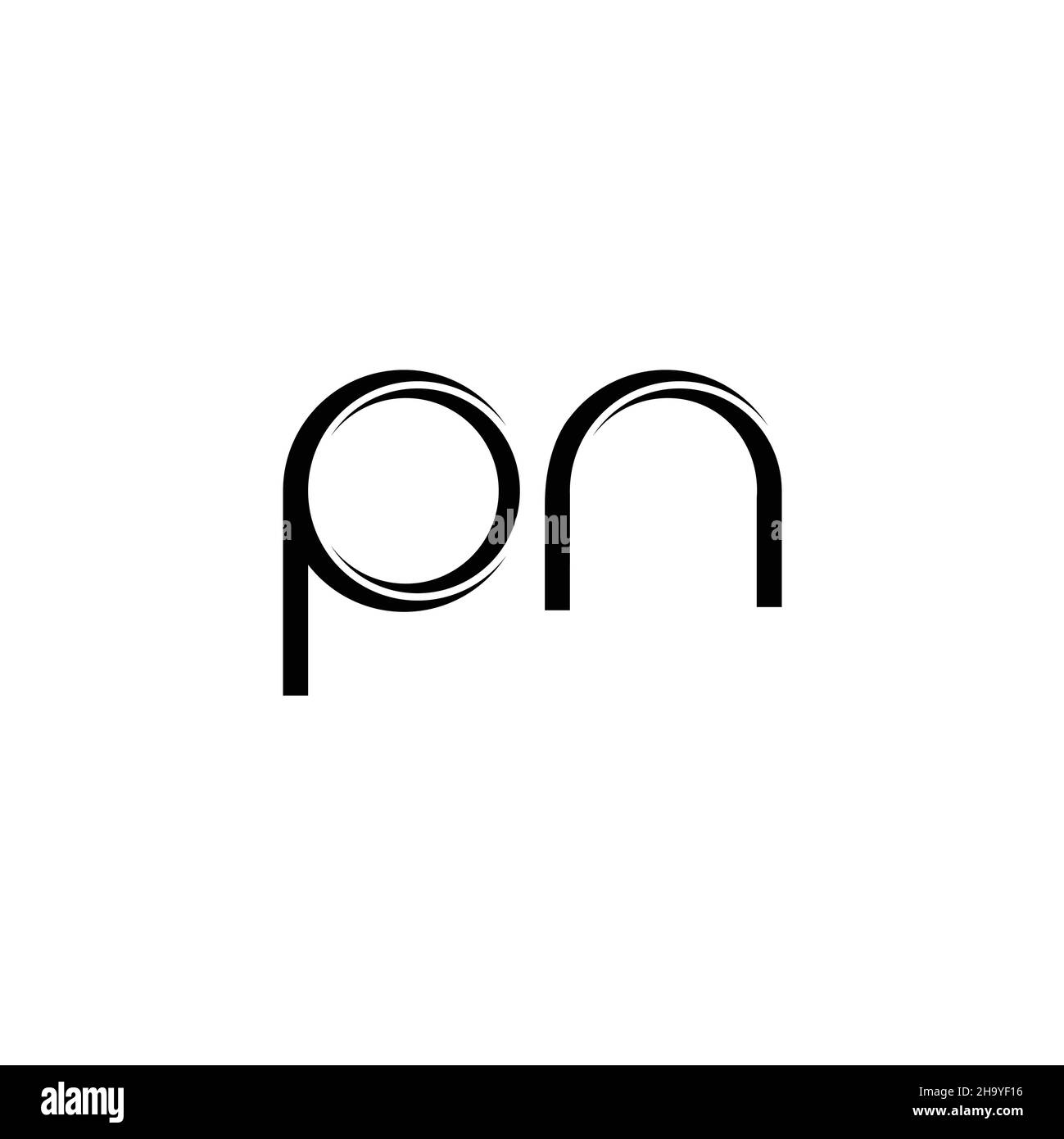 PN Logo monogram with slice rounded modern design template isolated on ...