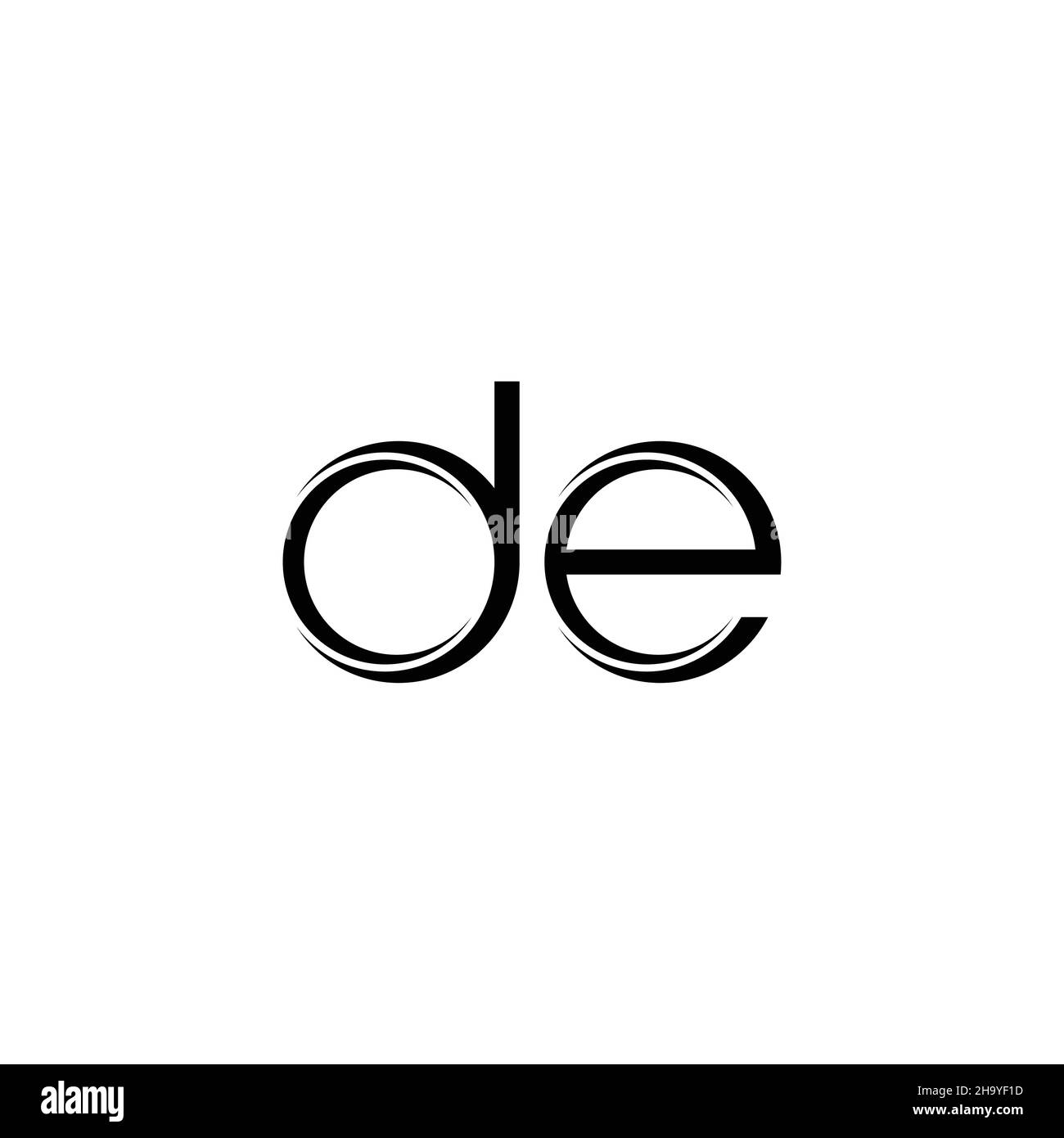 DE Logo monogram with slice rounded modern design template isolated on white background Stock ...