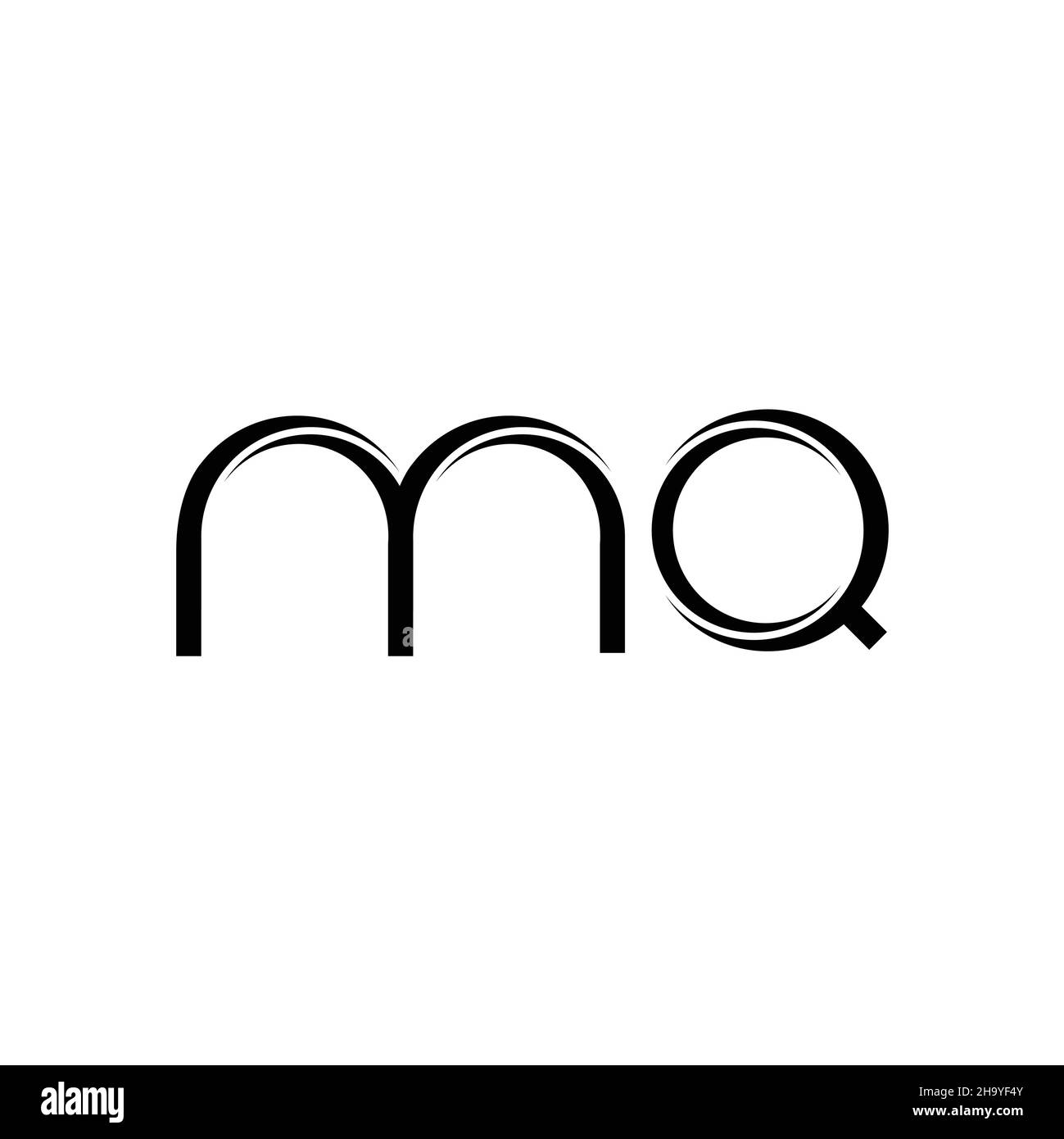 MQ Logo monogram with slice rounded modern design template isolated on ...