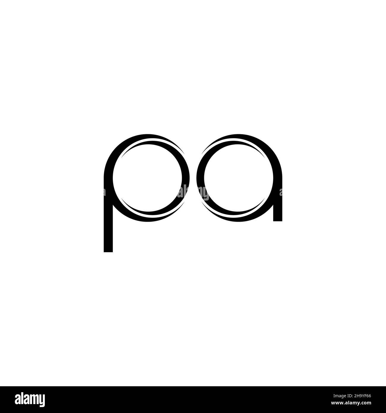 PA Logo monogram with slice rounded modern design template isolated on ...