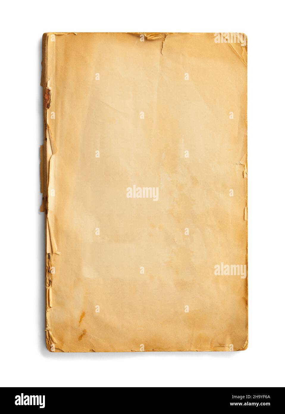 Old Book Worn Pages with Copy Space Cut Out on White Stock Photo - Alamy