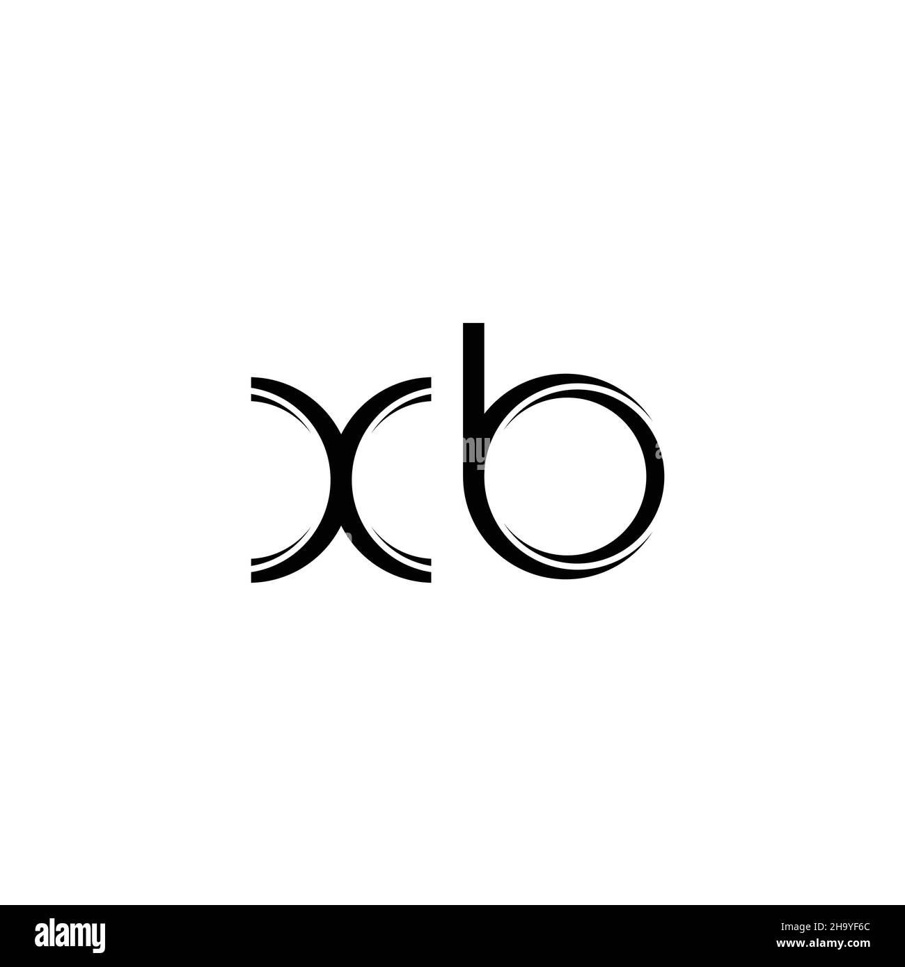 XB Logo monogram with slice rounded modern design template isolated on ...
