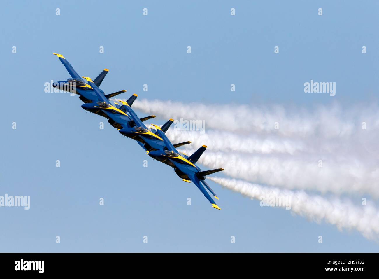 US Navy Blue Angels air demonstration team at the 2021 Airshow London ...