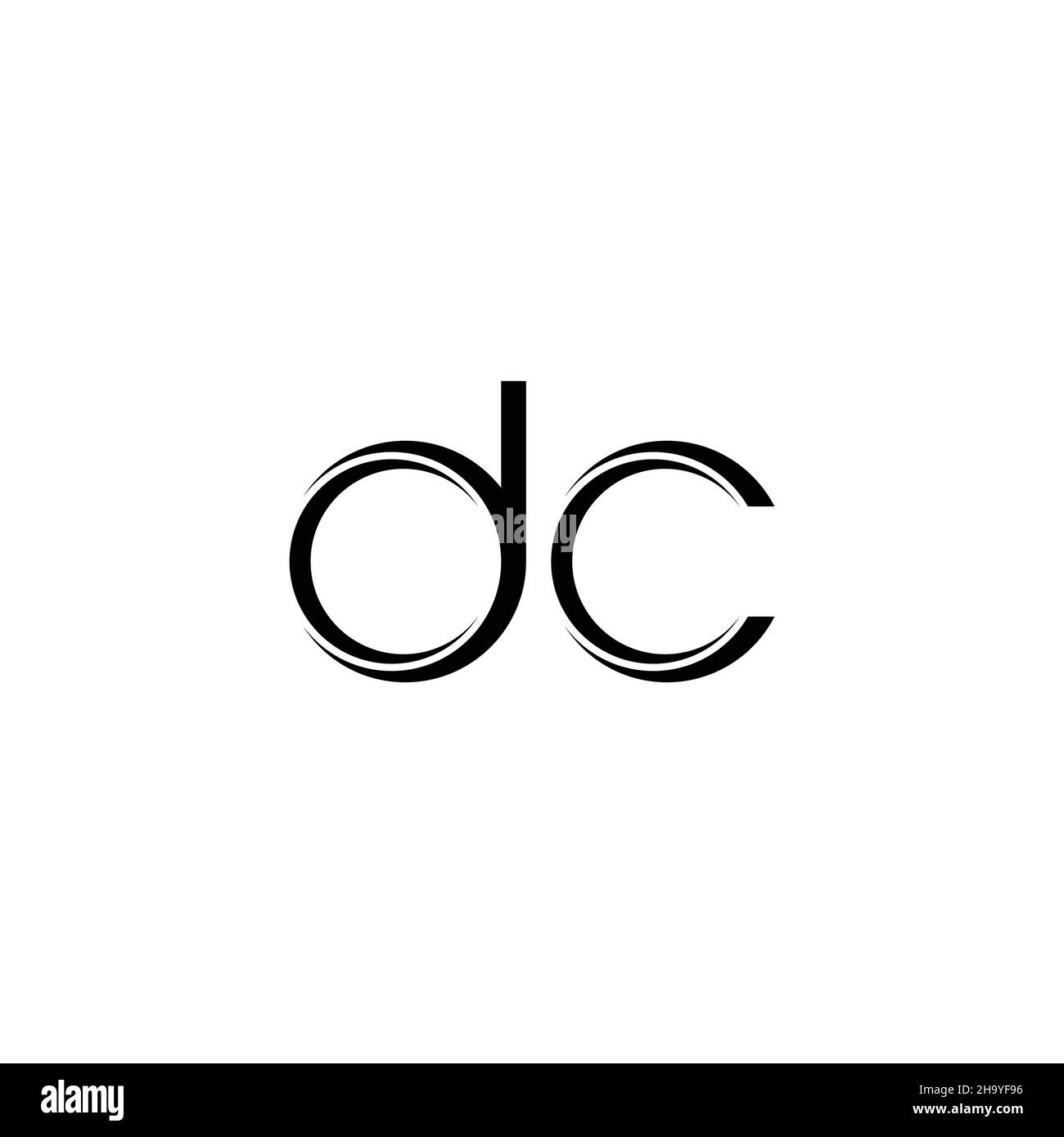 DC Logo monogram with slice rounded modern design template isolated on ...