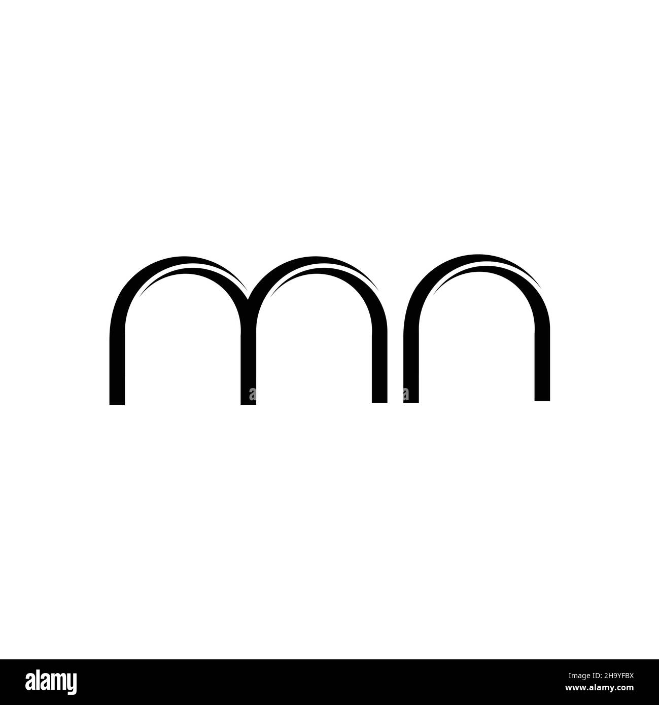 MN Logo monogram with slice rounded modern design template isolated on ...