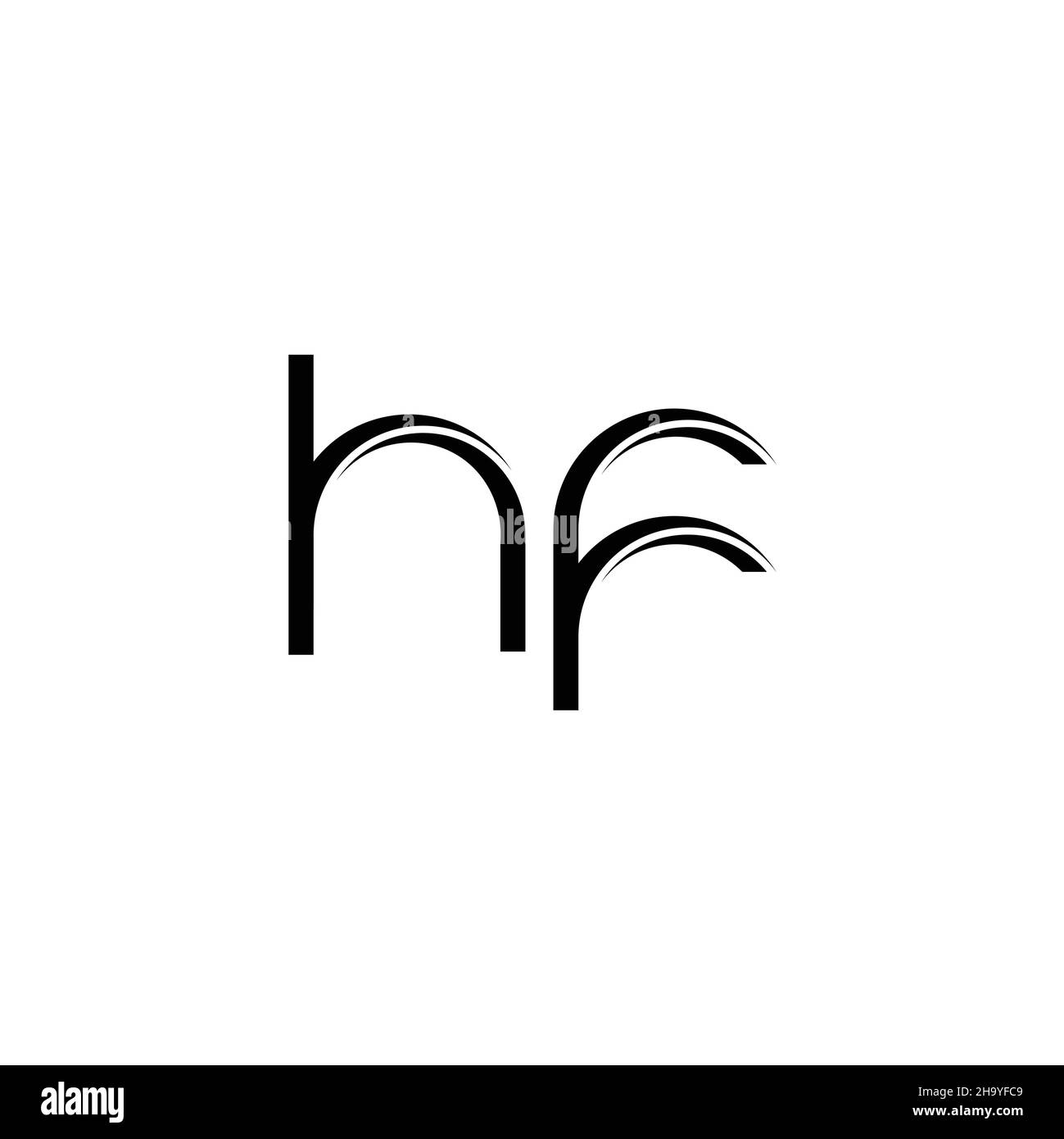 HF Logo monogram with slice rounded modern design template isolated on ...