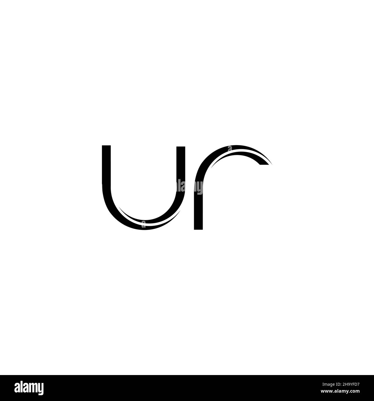 UR Logo monogram with slice rounded modern design template isolated on ...