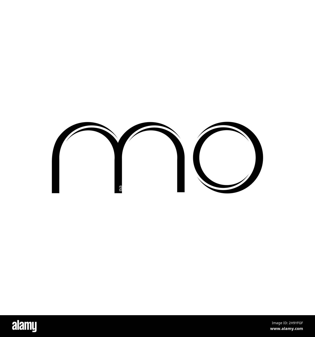 MO Logo monogram with slice rounded modern design template isolated on ...