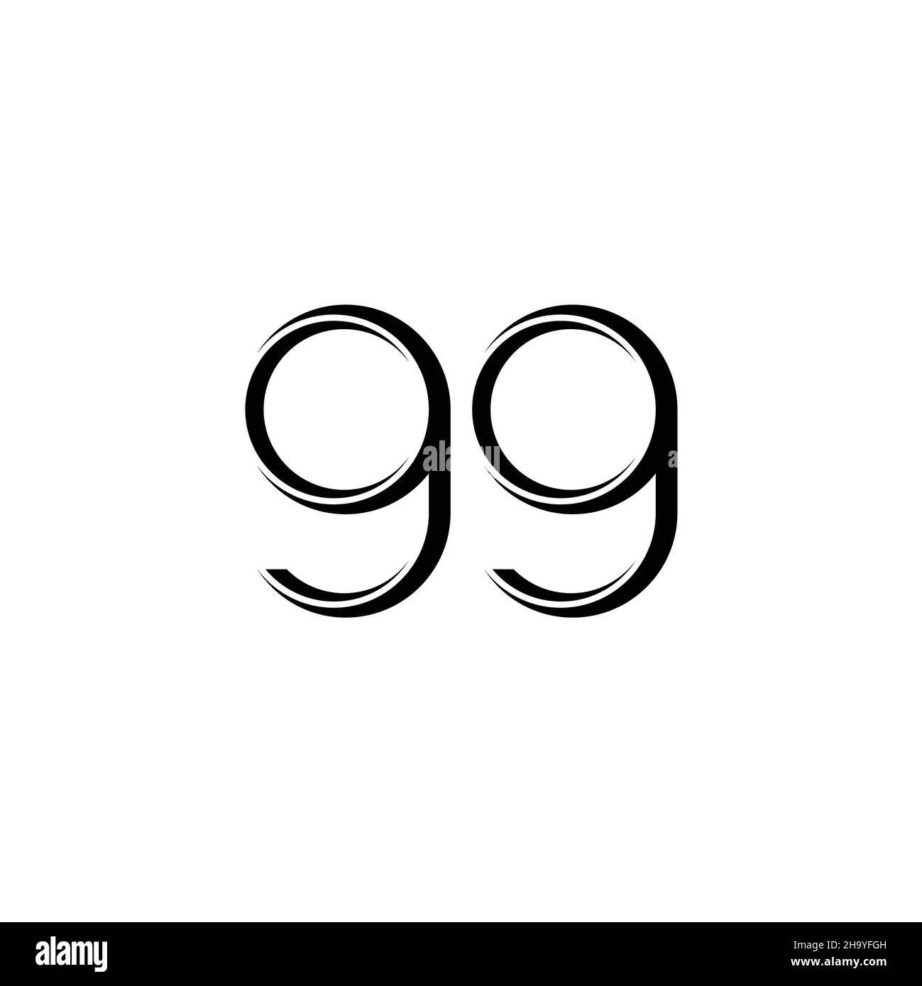 GG Logo monogram with slice rounded modern design template isolated on ...