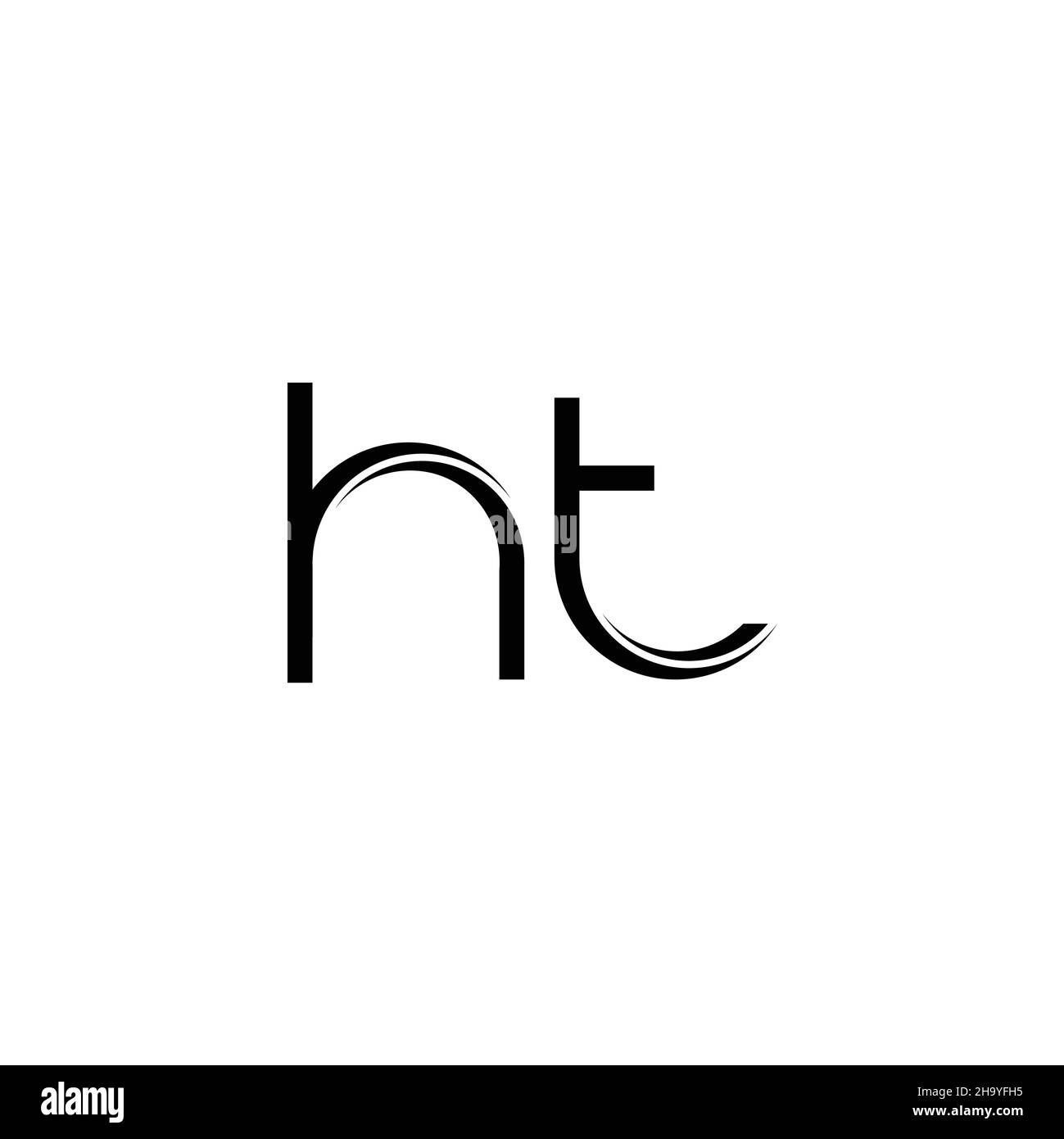 HT Logo monogram with slice rounded modern design template isolated on ...
