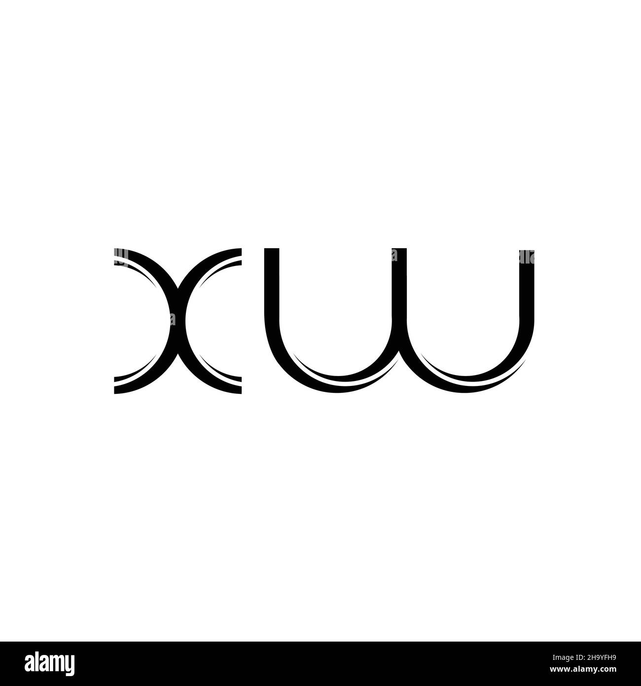 XW Logo monogram with slice rounded modern design template isolated on ...