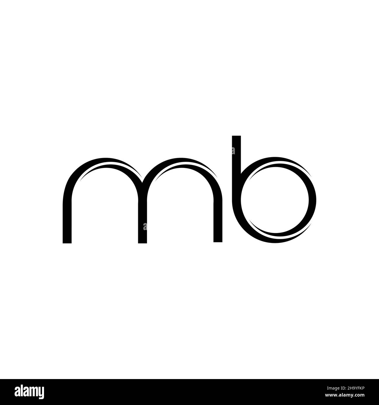 MB Logo monogram with slice rounded modern design template isolated on ...