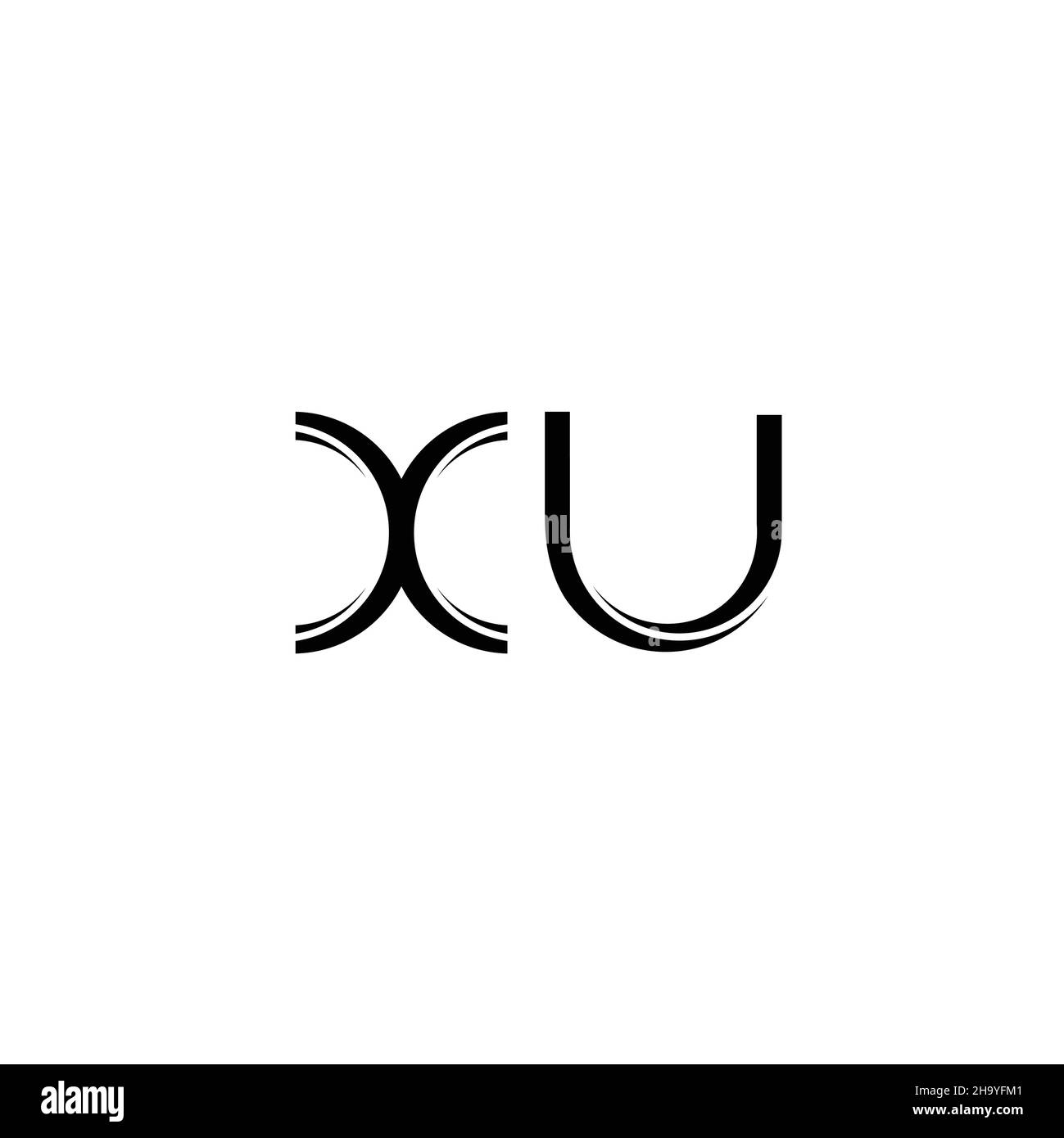 XU Logo monogram with slice rounded modern design template isolated on ...