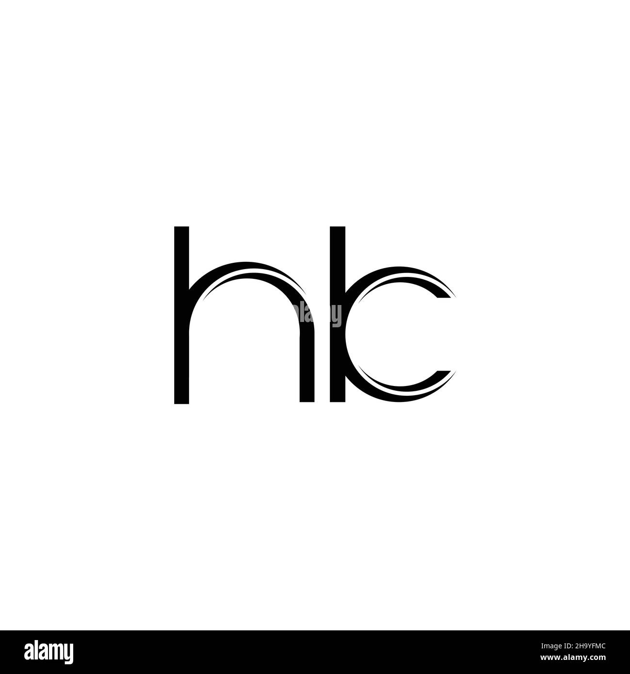 HK Logo monogram with slice rounded modern design template isolated on ...