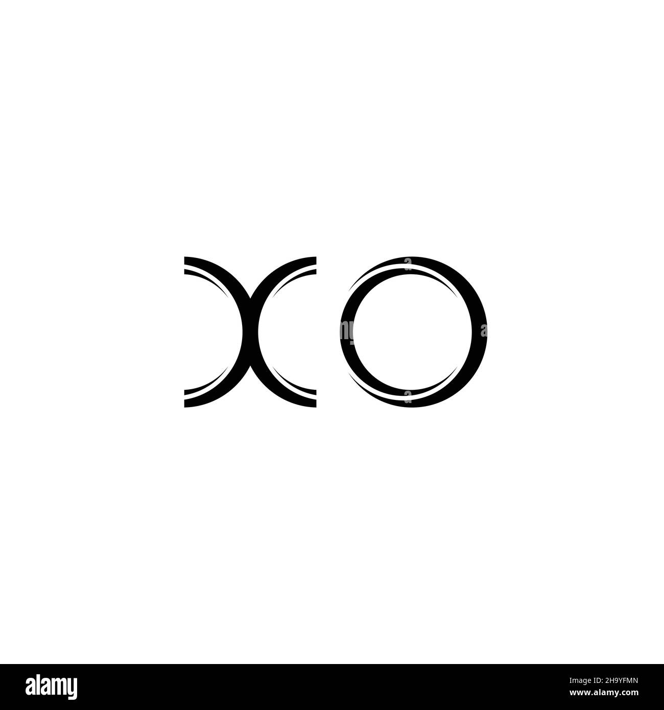 XO Logo monogram with slice rounded modern design template isolated on ...