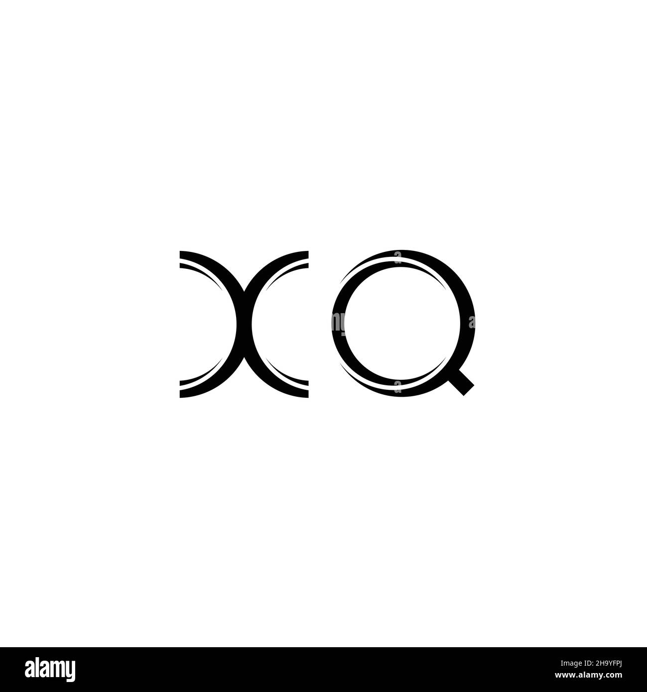 XQ Logo monogram with slice rounded modern design template isolated on ...