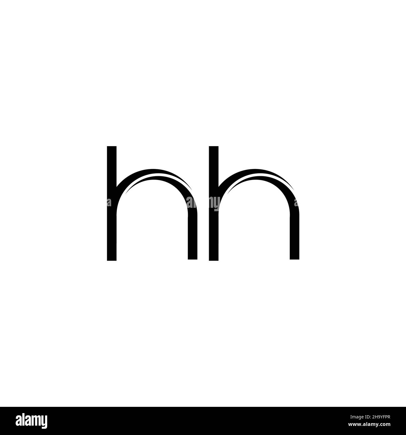 HH Logo monogram with slice rounded modern design template isolated on ...