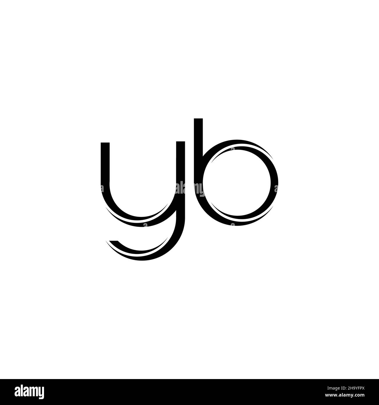 YB Logo monogram with slice rounded modern design template isolated on ...