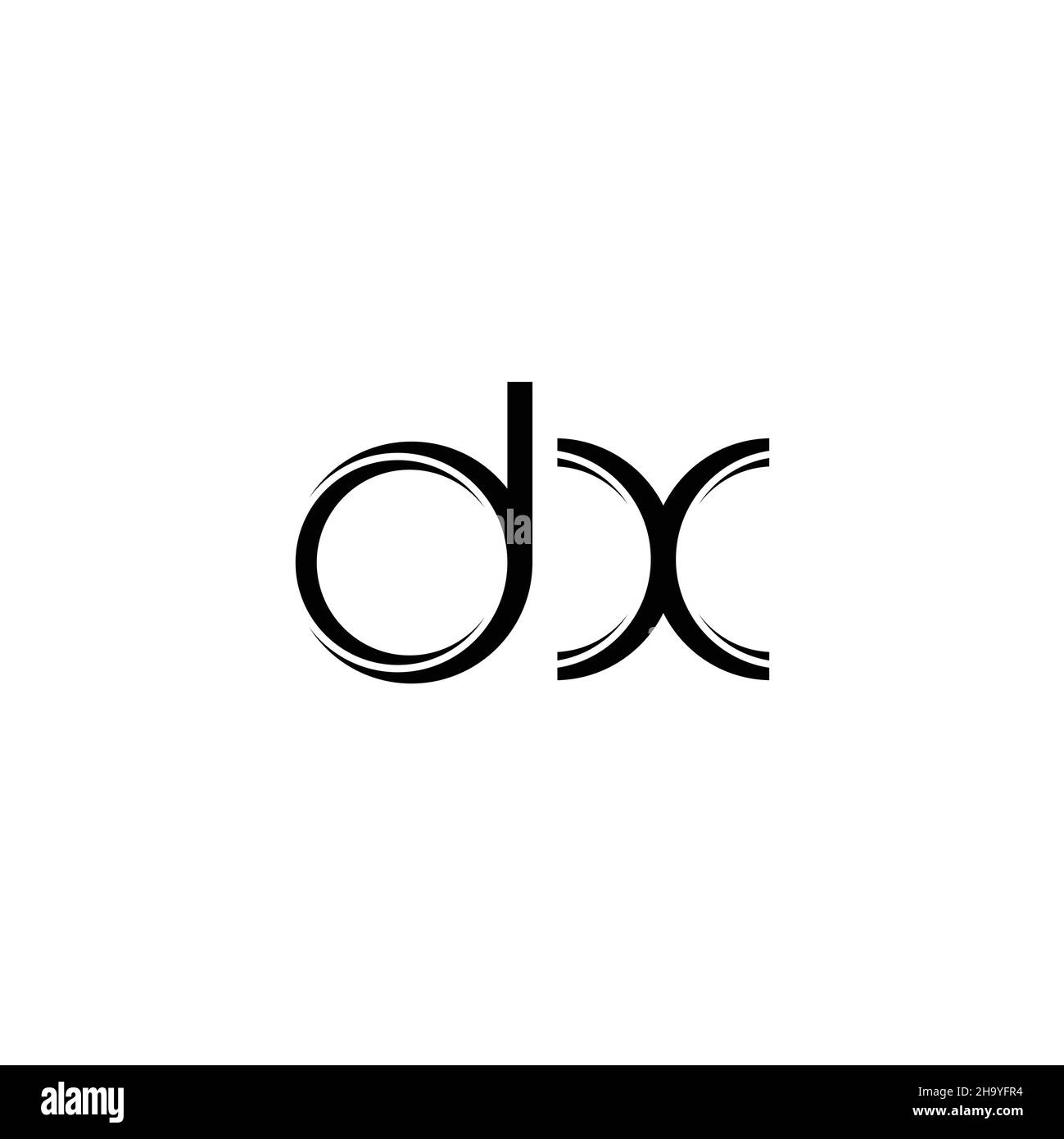 DX Logo monogram with slice rounded modern design template isolated on ...