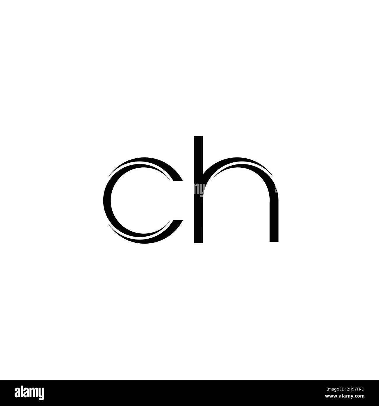 CH Logo monogram with slice rounded modern design template isolated on ...