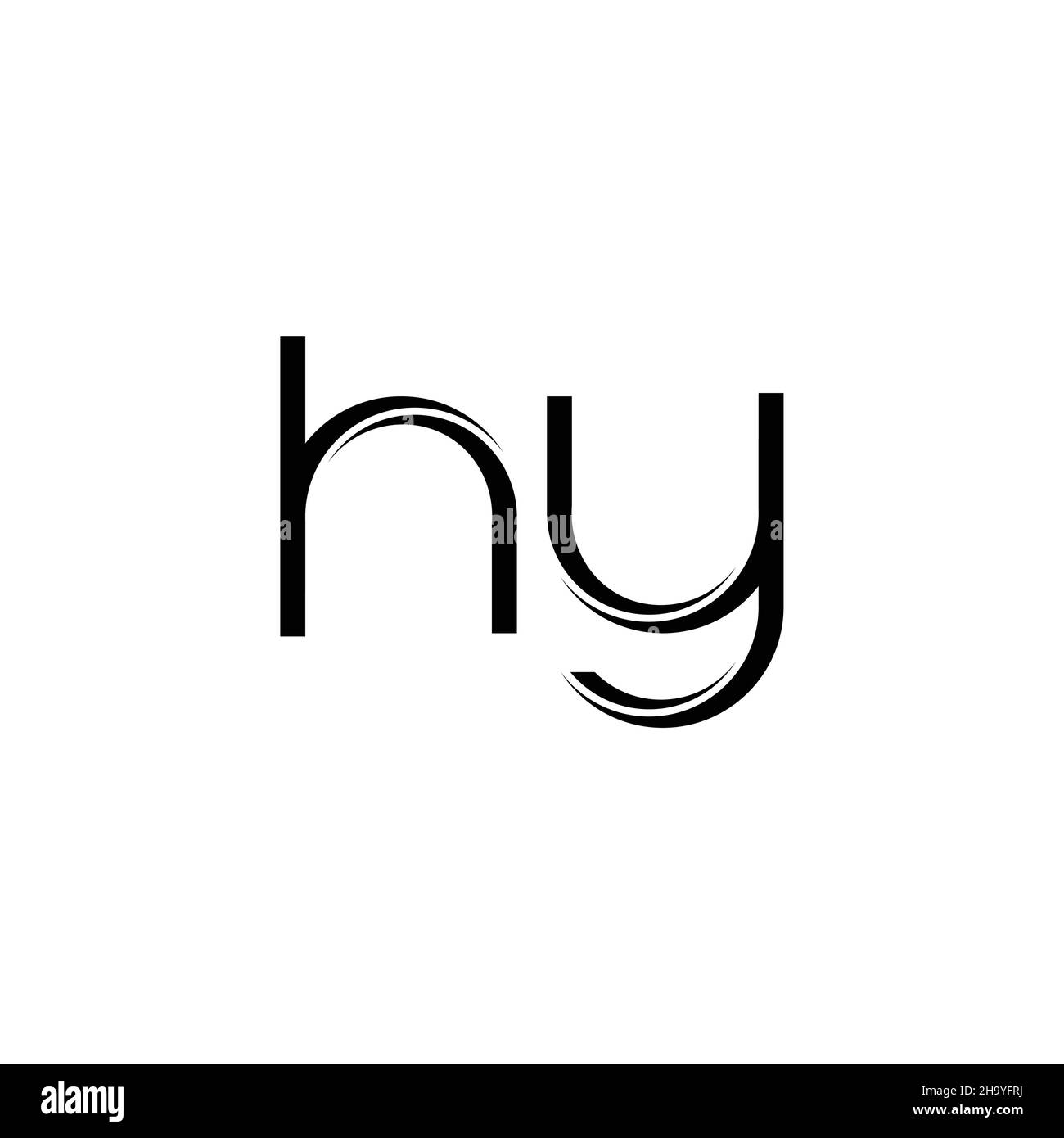 HY Logo monogram with slice rounded modern design template isolated on ...