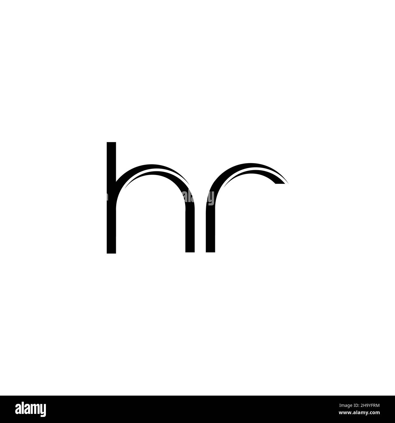 HR Logo monogram with slice rounded modern design template isolated on ...