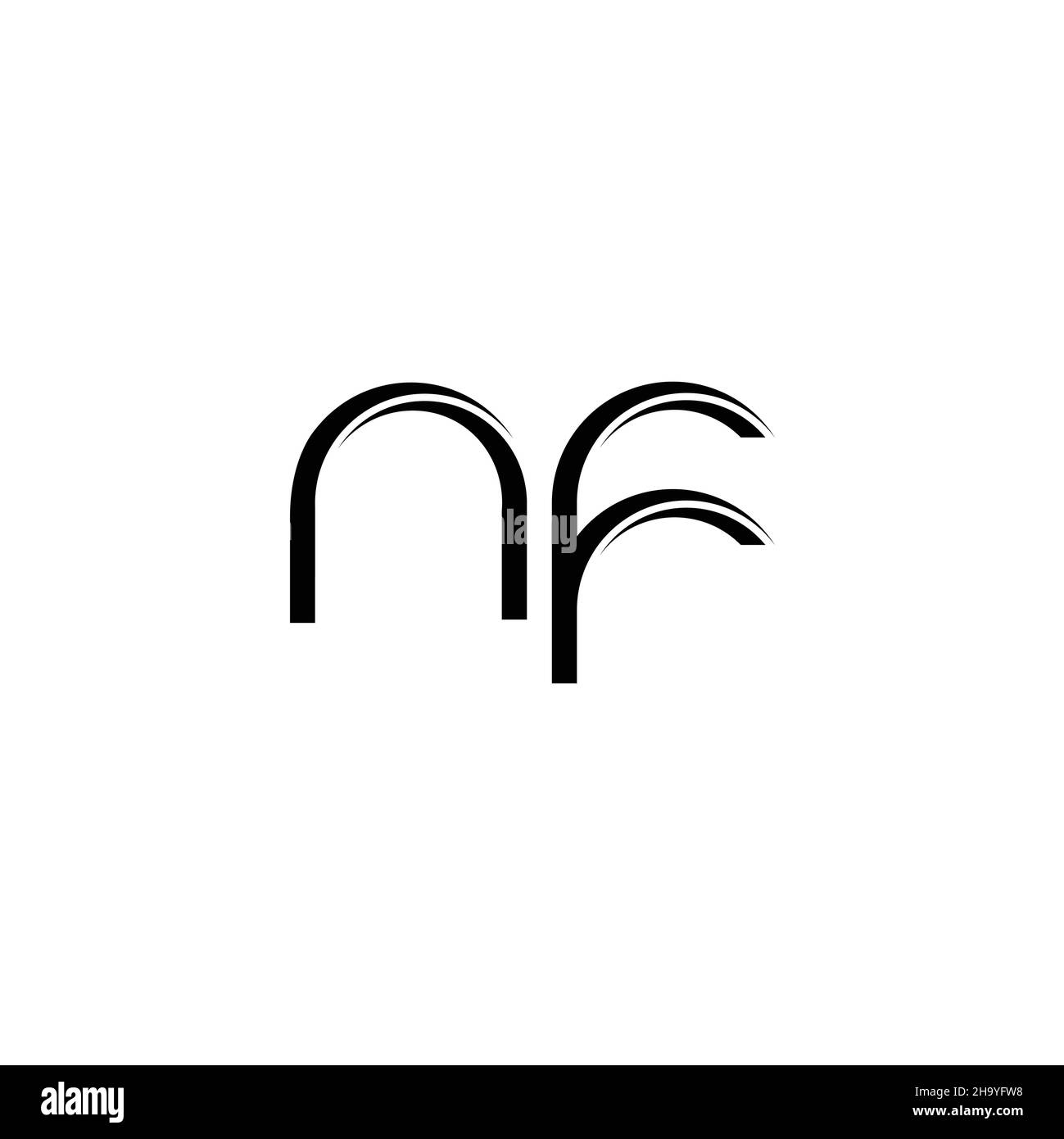 NF Logo monogram with slice rounded modern design template isolated on white background Stock ...