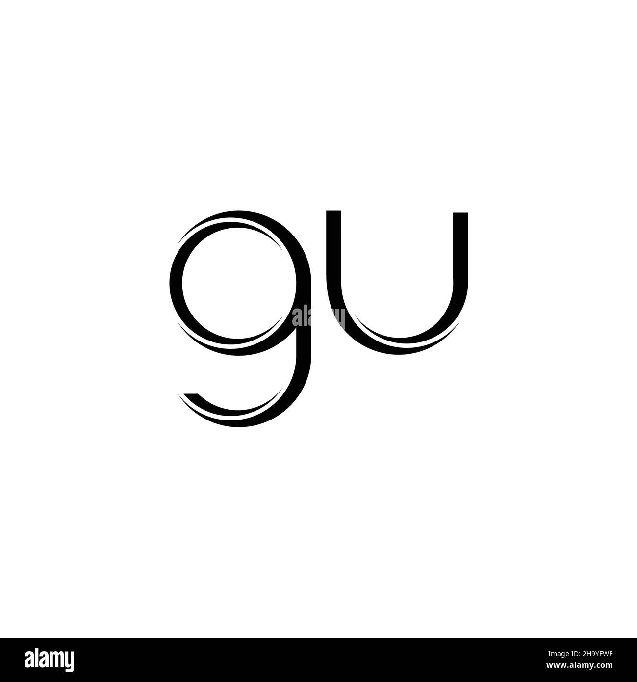 GU Logo monogram with slice rounded modern design template isolated on ...