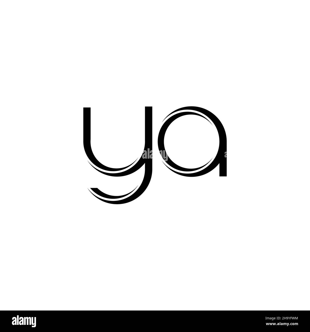 YA Logo monogram with slice rounded modern design template isolated on white background Stock ...