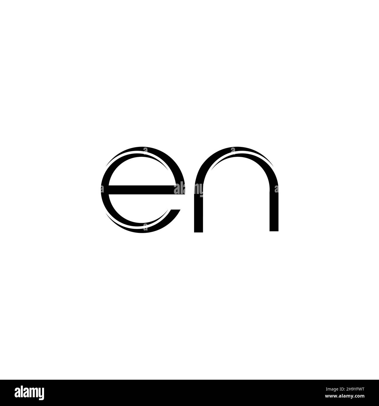 EN Logo monogram with slice rounded modern design template isolated on ...